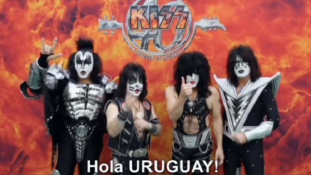 ¡Los integrantes de Kiss saludaron a Uruguay! - Teledoce.com
