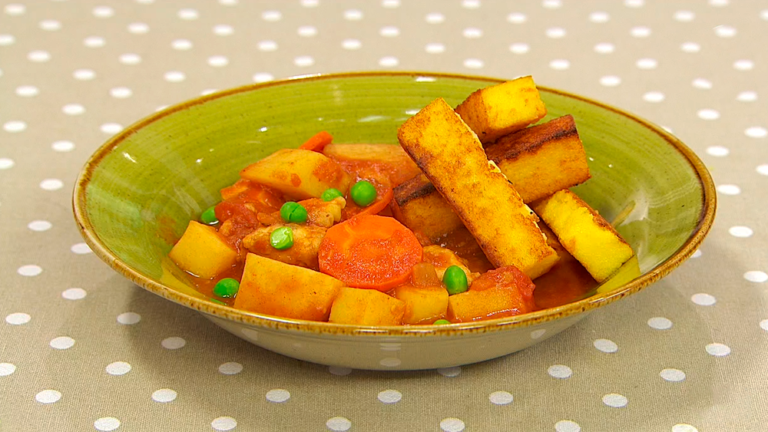 Estofado de pollo con polenta crocante - Teledoce.com